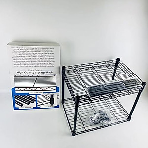 LBVSKK Metal shelving, 3-Shelf Adjustable, Storage Shelves Wire Shelving Shelving Unit Metal Shelves Storage Shelf, 13" D x 23" W x 30" H, Black