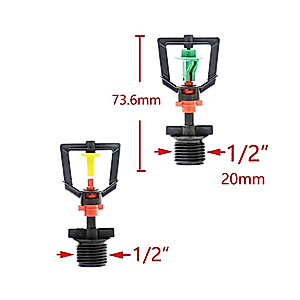 Aveanit 5 Pack 360 Rotary Sprinkler Nozzle Garden Drip Sprayer Hanging Humidifier Sprayer (Color : C, Quantity : 1)