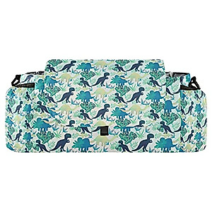 Dinosaurs Pattern Stroller Organizer with Cup Holder Universal Stroller Organizer Bag Detachable Shoulder Strap Stroller Accessories for Diaper Phone Keys Toys Fit All Baby Stroller