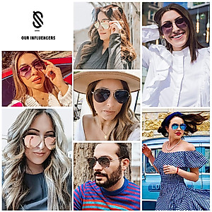 SOJOS Men's Women's Sunglasses, Classic Semi Metal Frame SJ1106 with Black Frame/Gradient Grey Lens