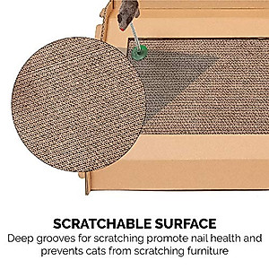 Furhaven Farmhouse Multi-Level Cat Scratcher Hideout w/ Catnip - Cardboard Brown, One Size