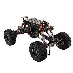 RZXYLRC Brass Assembled Car Chasiss Frame Kit with Axles Wheels Bumper (optional) for Axial 1/24 AX24 4WS XC Crawler Truck Model RC Car Upgrade Parts (with Wheels)