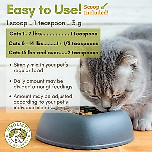 Wholistic Pet Organics Feline Complete: Cat Multivitamins Immune Support Supplements and Vitamins, Cat Vitamins for Indoor Cats, Minerals, Prebiotics, Probiotics, Antioxidants for Skin and Coat