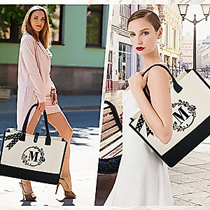 BeeGreen Birthday Gifts for Women w Magnetic Buckle Personalized Gifts for Women w Inner Zipper Pockets Initial Gifts for Women Embroidery Monogram Gifts for Women Mom Teacher Mother 13oz Canvas S