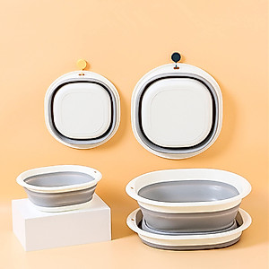 Multipurpose Foldable Collapsible Washbasin Lightweight Portable Basin, Collapsible Basin for Camping Sink and RV Sinks (Set of 3, S,M,L)