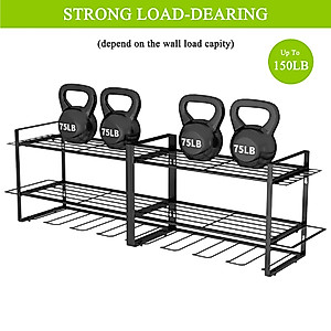 Power Tool Organizer,8 Power Drill Holder Wall Mount,3 Layers Power Tool Storage Rack Shelf with Hooks,Heavy Duty Metal Cordless Powertool Shelf for Garage Organization with Screwdriver/Plier/Hammer