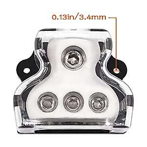 Seamaka 2PCS 3 Way Power Distribution Block,1x 0 Gauge in,3X 4 Gauge Out,Amp Distribution Connecting Block for Car Audio Splitter O-073-2PCS