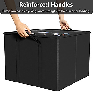 SUOCO 2 Pack Shoe Organizer for Closet, Fits up to 32 Pairs, Small Space Shoe Storage Boxes Bins Containers w/Adjustable Dividers and Clear Top, Black
