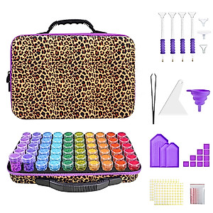 ZORETCO Diamond Painting Storage Case,60 Slots Diamond Art Kits with Accessories for Craft Jewelry Beads Organizer Boxes