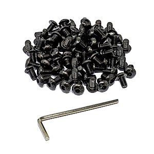 iexcell 100 Pcs M5 x 8mm Thread Pitch 0.8 mm Alloy Steel 10.9 Grade Hex Socket Button Head Cap Screws Bolts Kit, Black Oxide Finish
