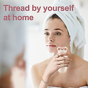 TANGIBAY Facial Threading Hair Removal and Cotton Thread Face Epilator for Women and Ladies, Electric Cordless and Rechargeable (Rose Gold)