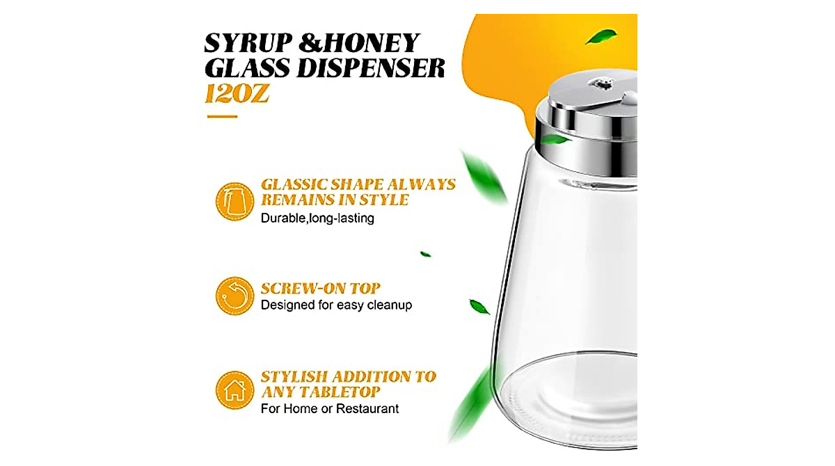 12 oz Honey Maple Syrup Dispenser Set - Perfect for Any Meal