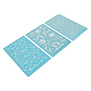 Silk Screen Stencils, Exercise Hands on Skills Polyester Develop Imagination Polymer Clay Silkscreen Print Kit Reusable for Jewelry Clay Earrings Decoration (208, 210, 223)