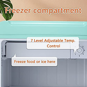 Antarctic Star Compact Refrigerator Mini Fridge for Beverage, Ice Cream, Vegetable, Fruit, 1.7 Cu. Ft., Freezer with Drip Tray, Bottle Racks and Defrost Button, Great for Bedroom, Office, Garage, Dorm, Green