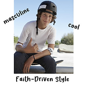 Quietsun Easter Basket Stuffers for Teens Boys Gifts Teenage Cross Bracelet Men Him Christian Baptism Religious Son Cool 13 Year Old Birthday Graduation Confirmation Valentines Christmas Stocking Day