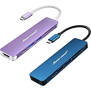 Hiearcool 7IN1 USB C Adapter, USB C Hub-(Midnight Blue and Purple)