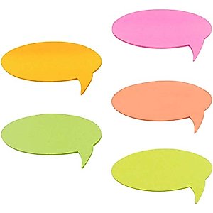 4A Shapes Sticky Notes,Bubble Shape,3 3/8 x 1 7/8 Inches,Neon Assorted,Self-Stick Notes,200 Sheets/Pad,1 Pad/Pack,4A 5059