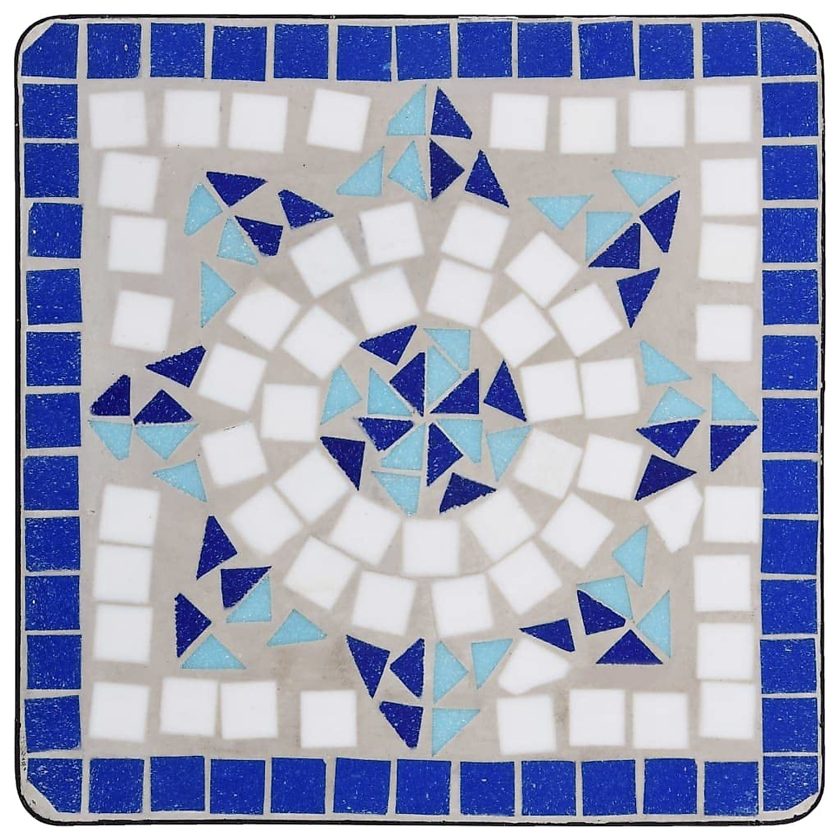 Plant Table with Curved Legs, Mosaic Square Side Table, End Table, Coffee Table for Balcony and Deck, Ceramic Tile, 13.8" x 13.8" x 22"