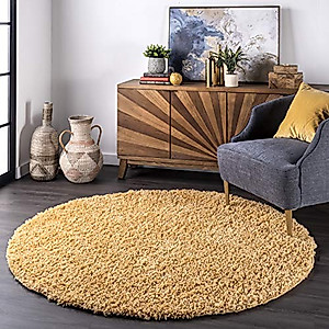 nuLOOM Belleza Shag Area Rug, 6' Round, Yellow