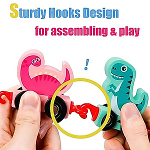 Dinosaur Toys for Kids 2-4 Gifts, Wooden Educational Dinosaur Train Set for Toddlers Age 3-5 with Playmat/Storage Bag, Montessori Educational Toys for 2+ Years Old Boys & Girls (Dinosaur Style 2)