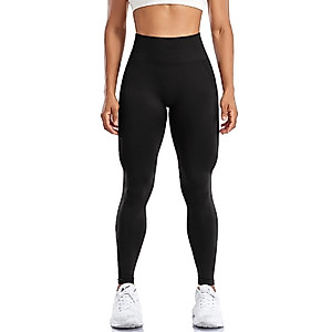 SEASUM Seamless Leggings for Women High Waisted Workout Gym Smile Contou Yoga Pants Tights