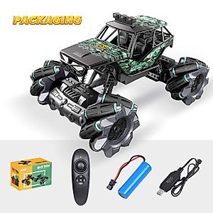 eirix Remote Control Car Off Road RC Drift Car Gift for Kids Adults Birthday Christmas 360° Flips High Speed Racing Stunt Toy Car Monster Truck RC Crawler Vehicle All Terrain (Green)