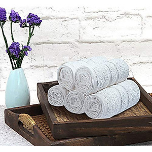 SOFTILE COLLECTION Salon Towel Pack of 24 (16 x 26 inches) 100% Ring Spun Cotton Ultra Soft & Highly Absorbent Salon Towel Hotel & Spa Quality Hand Towels for Gym Salon Spa & Home Care (White)