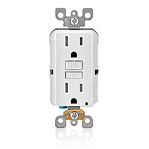Leviton GFTR1-W Smartest Self-Test Smartlockpro Slim GFCI Tamper-Resistant Receptacle with LED Indicator, 15-Amp, 10 Pack, White