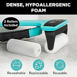 bearback Lotion Applicator for Back & Body – Premium Long Folding Handle with 2 Rollers – Apply Self-Tanner, Lotion, Medication – American Small Business (Teal)