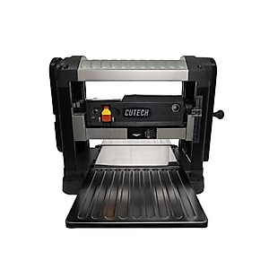 Cutech 40200H 13-Inch Spiral Cutterhead Benchtop Planer with 26 Tungsten Carbide Inserts, Snipe Lock, and Side Crank