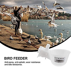 YARDWE 20PCS Automatic Pigeon Water Feeder Plastic Poultry Drinking Bowl Practical Quail Waterer Bird Supplies for Pigeon Chicken, White