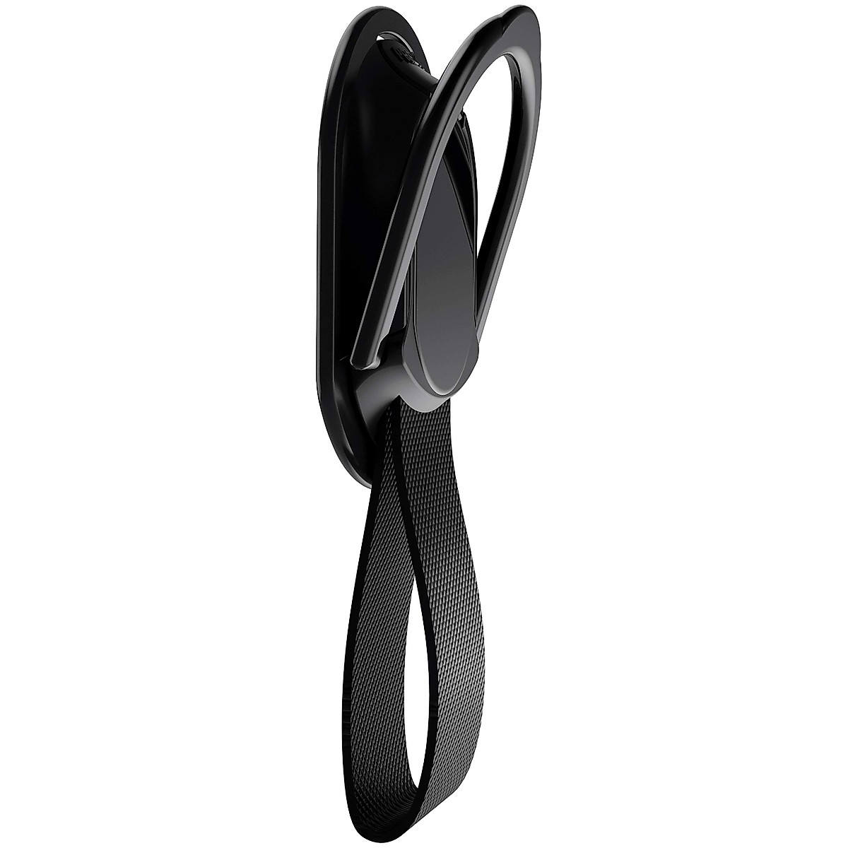 Ghostek LOOP Magnetic Phone Strap Holder for Hand with Kickstand Ergonomic Finger Grip Works with Car Mounts and Detachable for Wireless Charging Designed for iPhone, Galaxy, Pixel Case Covers (Black)