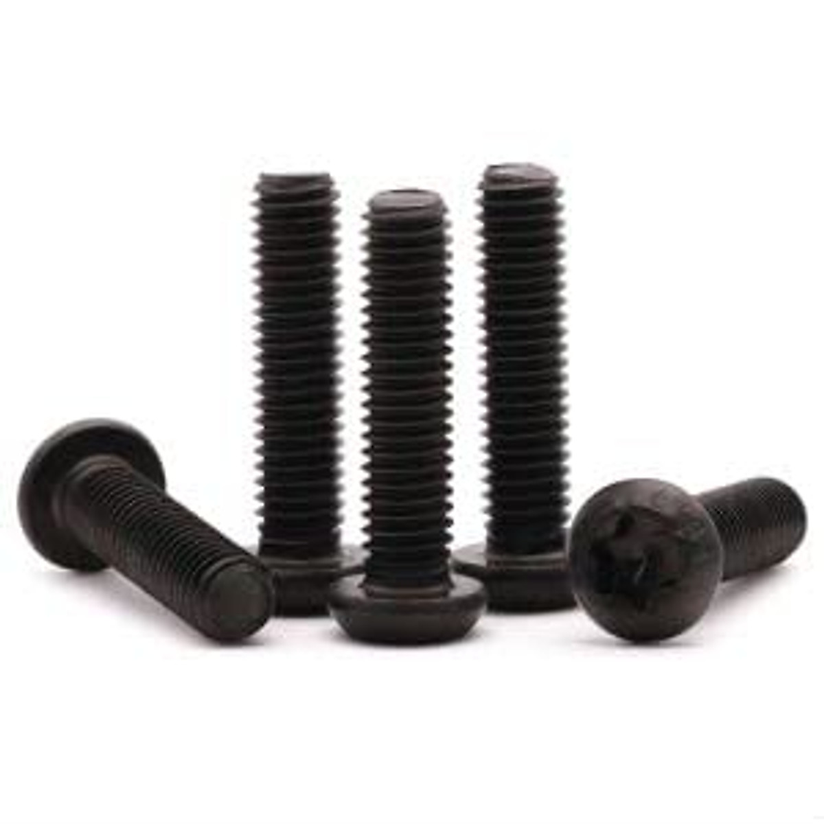 M5-0.8 x 12mm Black Button Torx Drive Head Machine Screws, Class 10.9 Alloy Steel, Full Thread, Black Oxide Finish, 60 Pcs