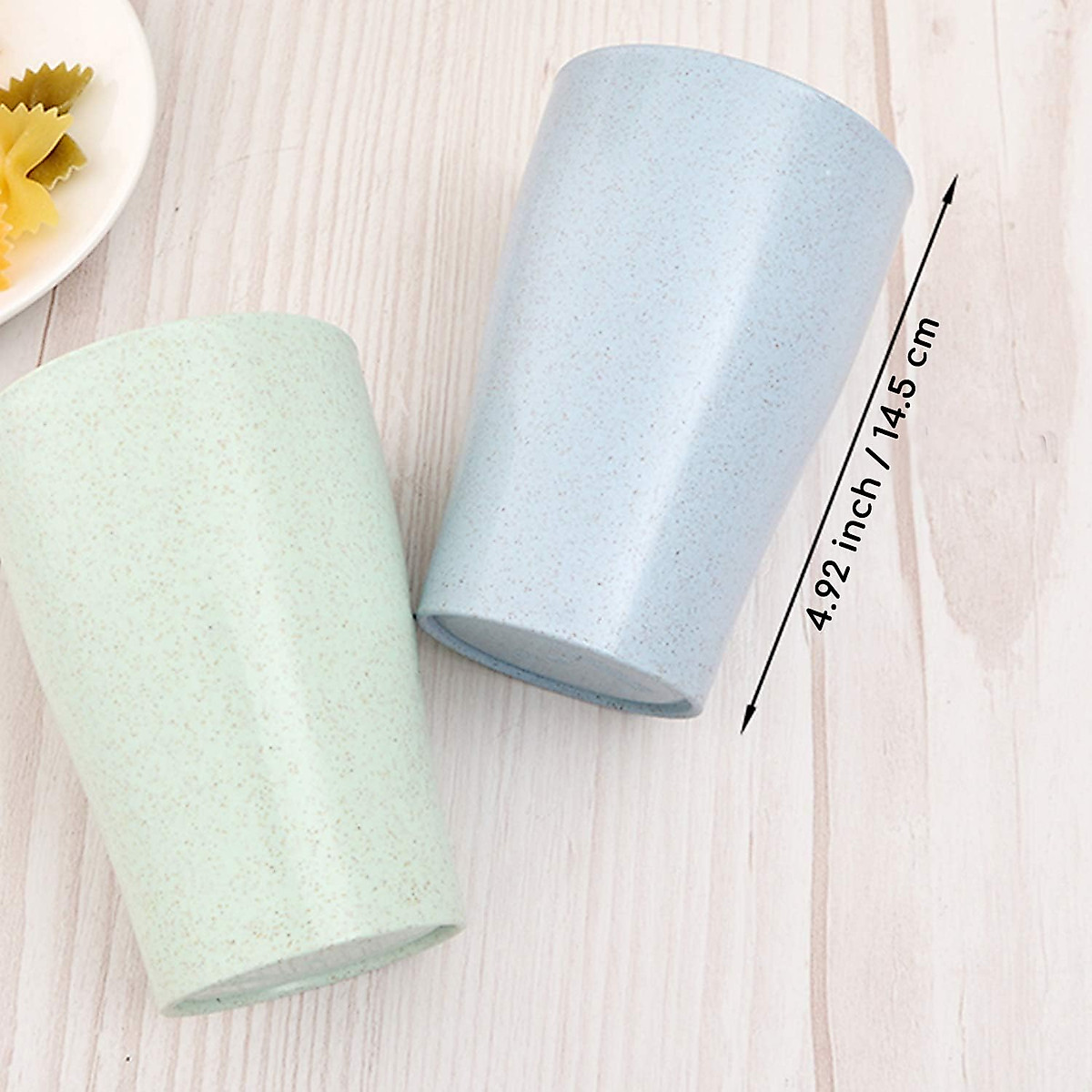 shopwithgreen 13.5 oz Wheat Straw Cups, Unbreakable Drinking Glasses Stackable | Reusable Water Tumbler, Mug Set for Coffee, Wine, Camping, BPA-Free | Dishwasher & Microwave Safe