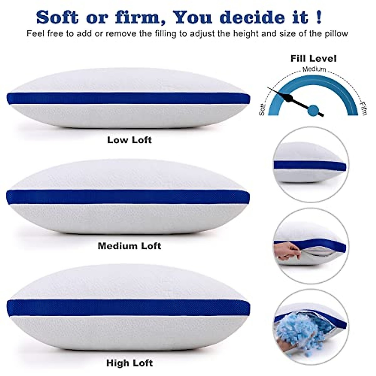 OYT 10" Full Size Mattress and Standard Size Pillow 2-Pack, Gel Memory Foam Twin Bed Mattress in a Box and Cooling Shredded Memory Foam Pillows with CertiPUR-US Certified Foam for Sleep Supportive