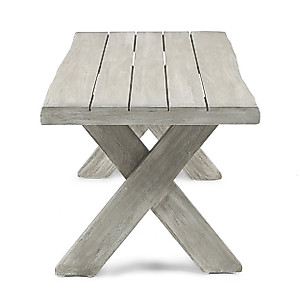 Great Deal Furniture Christopher Knight Home Irene Outdoor Acacia Wood Coffee Table, Sandblast Light Grey