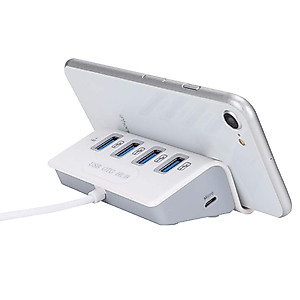ASHATA 4 Port USB Hub Multiple Interfaces OTG Hub Adapter for Phone Tablet Desktop USB C Hub,BYEASY USB C to USB 2.0 HUB for MAC OS,Linux and Other Operating Systems,White