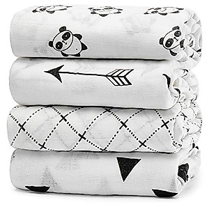 KiddyCare Baby Muslin Swaddle Nursery Blanket for Newborns | Bab Blankets for Boys/girls | Baby Cotton Blanket Gift for Newborn Babies 4-Pack