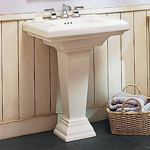 American Standard 0031000.020 Brands Cadet 3 High Efficiency Toilet Tank, 1.28 gpf, 3 in Flush Valve, White pedestal sink, 10 in wide x 10 in tall x 28 in deep