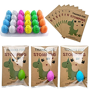 Y_Bong Dinosaur Party Favors - Dinosaur Birthday Party Supplies - 24 Pack Dino Egg Hatching Card Bulk - Funny Birthday Party Decorations for kids Boys Girls Toddler