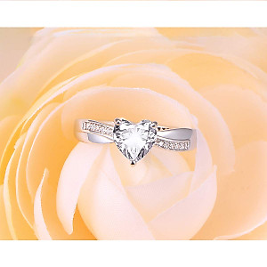 DAOCHONG S925 Sterling Silver True Love Waits Infinity Criss Cross Heart Engagement Wedding Ring for Women Girlfriend Wife (7)