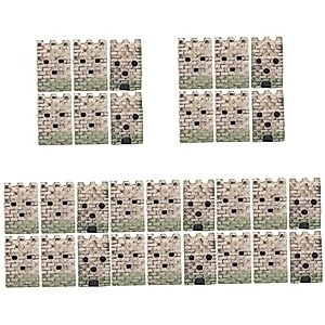 jojofuny 40 pcs Figurines Resin Garden Small City Model Square Wall Tank Plant Fish Mini Ornament Fairy Hideaway Aquarium Pot Great Bonsai Statue Miniature Decoration Antique Decor