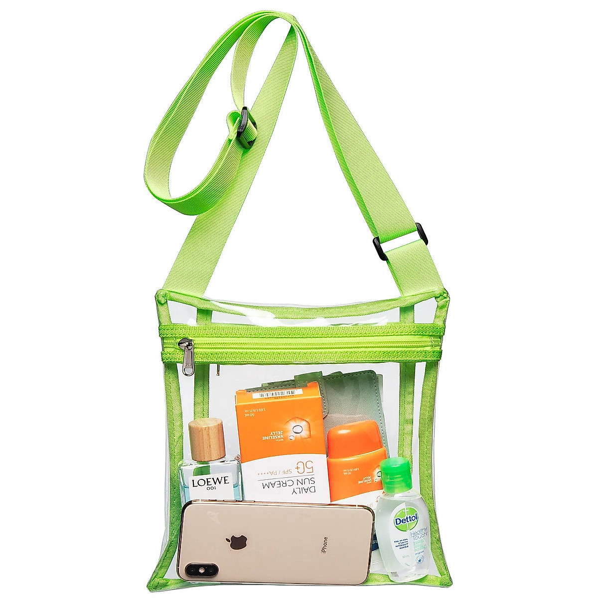 Lorbro Clear Purse Stadium Approved, Clear Crossbody Purse, Clear Bag with Inner Pocket and Adjustable Strap for Concerts, Sports Event