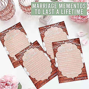 50 Rustic Wedding Advice Cards - Wedding Card Boxes For Reception, Wedding Guest Book Alternative, Advice Cards For Bride and Groom, Bridal Shower Games For Guests, Advice For the Bride Wedding Games