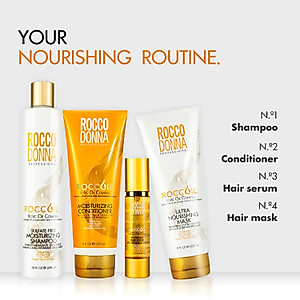 Rocco Donna Sulfate Free Moisturizing Shampoo for Damaged hair | Enhance Smoothing and Shine | Safe for Color treated Hair | 10 oz