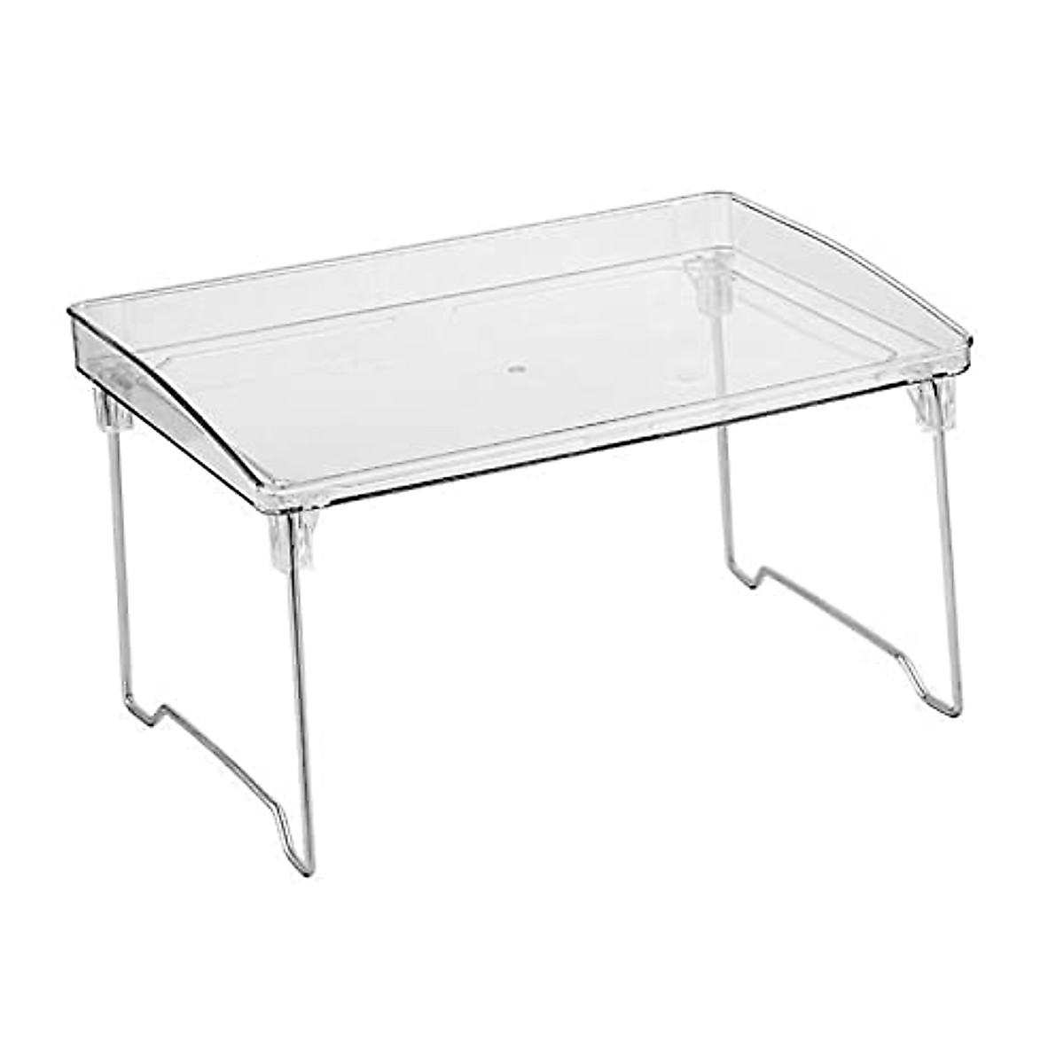 Cryfokt Tabletop Organizer Rack, Durable Plastic Sturdy Stable Structure Transparent Storage Rack for Home (One Tier Free Size)