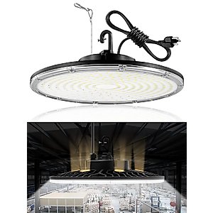 UFO LED High Bay Lights 150W,15000LM 6500K High Bay LED Shop Lights,LED High Bay Lights with 3000K Up Lighting,High Bay LED Lights with Plug 5’ Cable,LED Shop Lights for Workshop Warehouse Garage