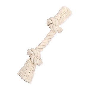 Mammoth Pet Products Dog Flossy Chews 100-Percent Cotton White Rope Bone, Medium, 12-Inch (10004V), All Breed Sizes