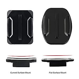 HSU Adhesive Mounts Helmet Adhesive Sticky Mounts Flat Curved 3M Mount Compatible with GoPro Hero 11, 10, 9, 8, 7, Max, Fusion, 6, 5, 4, Session, 3+, 3, 2, 1 and Other Action Camera (8 Pack)