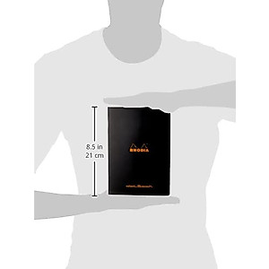 Rhodia Slim Staplebound Notebooks - Dots 48 sheets - 6 x 8 1/4 in. - Black cover